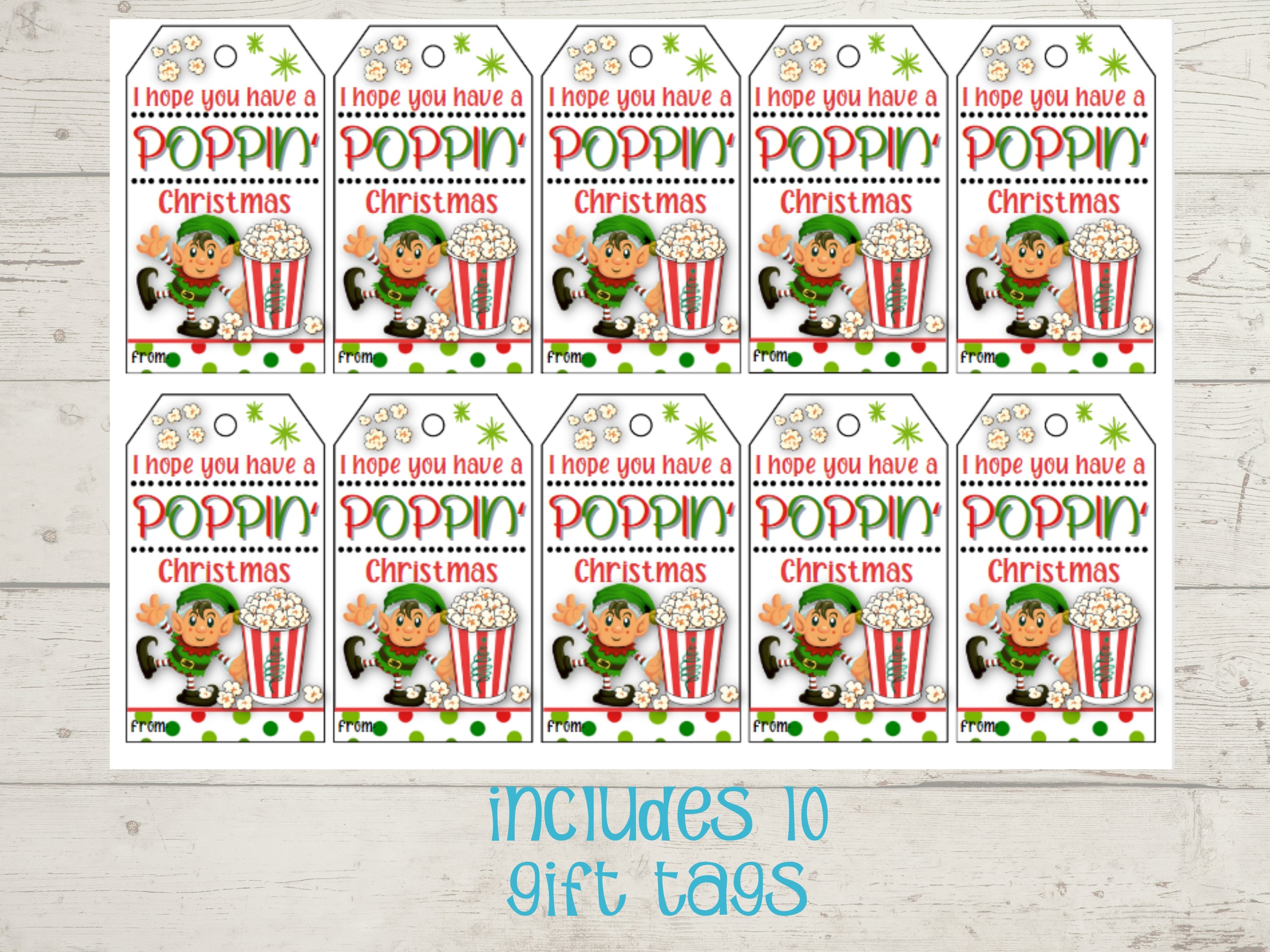 Editable Christmas Gift Tag , Poppinʻ Halloween , Popcorn Gift Tag for ...