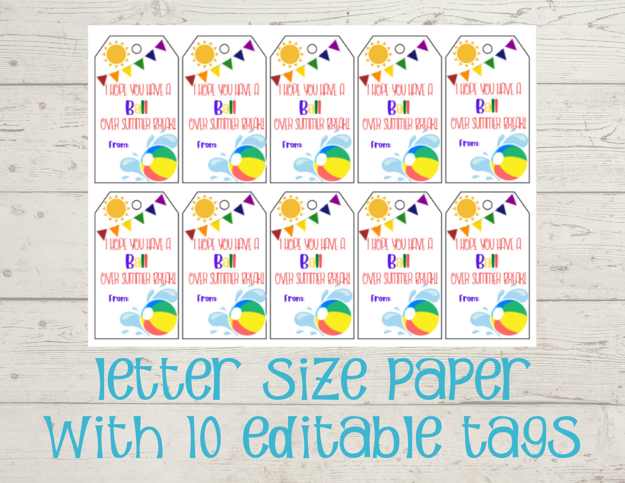 Editable End of Year Gift Tag , Have a Ball Tag , End of Year Gift Tags ...