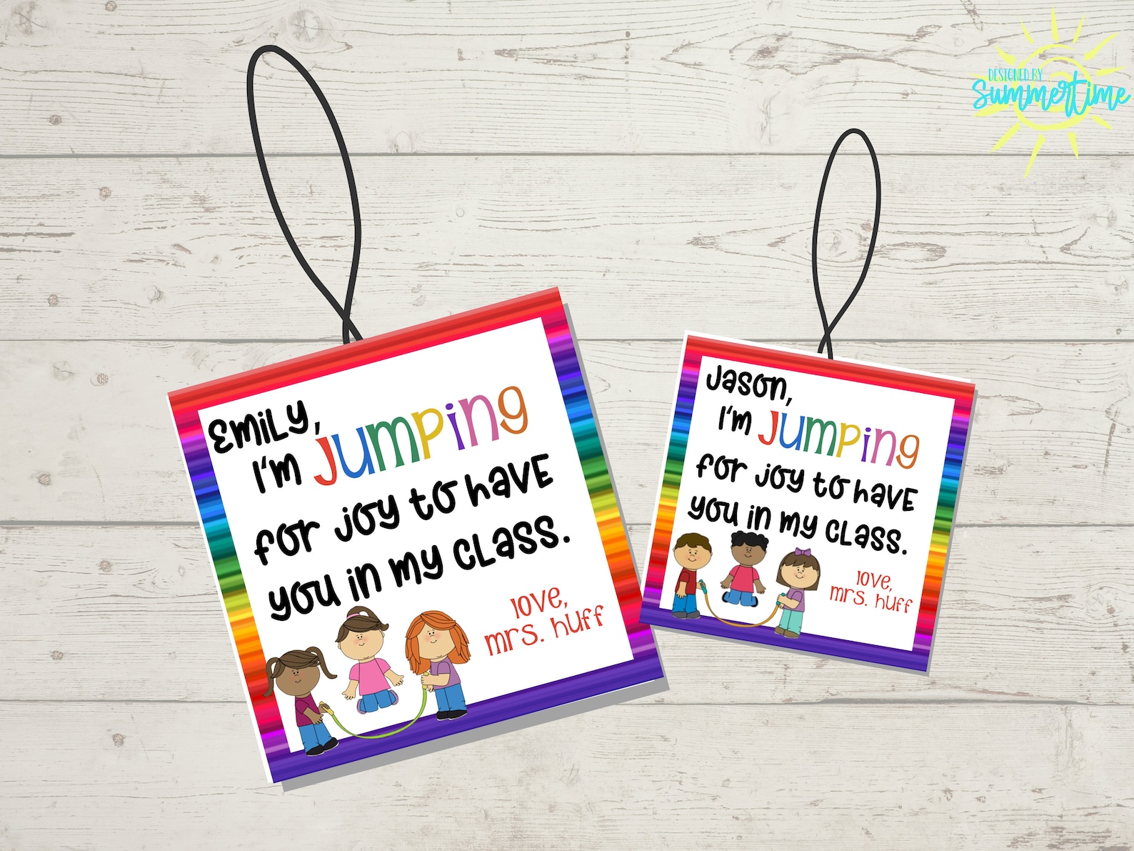 Editable Jump Rope Gift Tag , Jumping for Joy , First Day of School ...