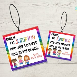 Editable Jump Rope Gift Tag , Jumping for Joy , First Day of School ...