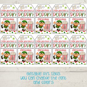 Editable Christmas Gift Tag , Poppinʻ Halloween , Popcorn Gift Tag for ...