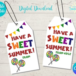 Editable End of Year Gift Tag , Sweet Summer Tag , End of Year Gift ...