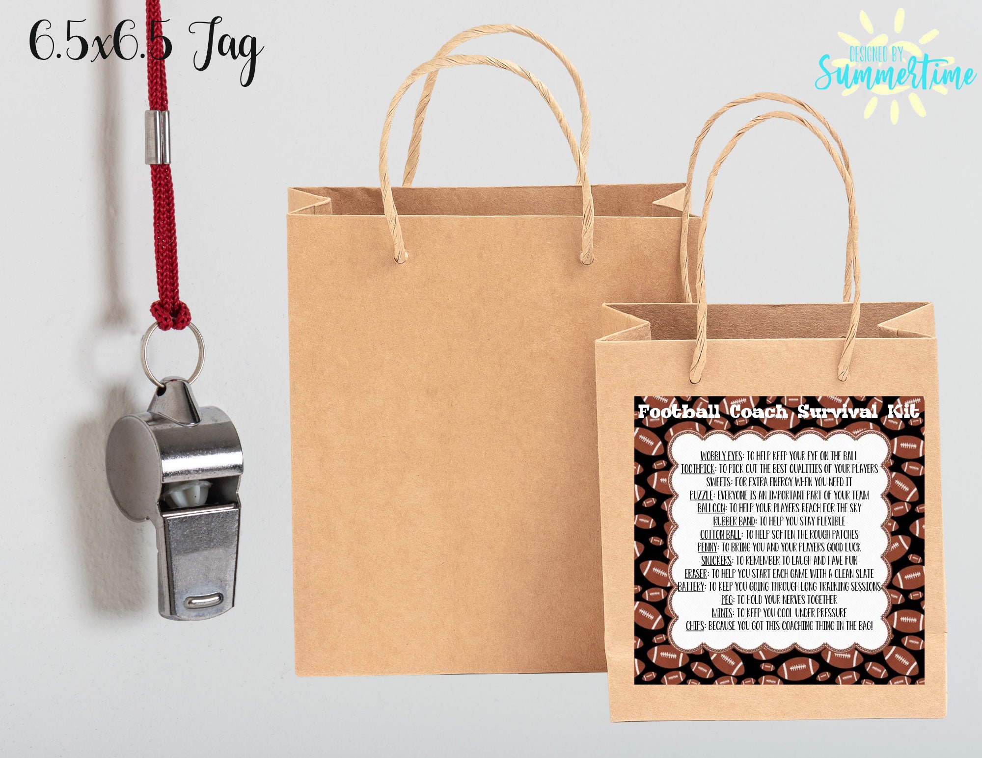 Editable Football Coach Survival Kit Tag , Football Camp, Tryouts ...