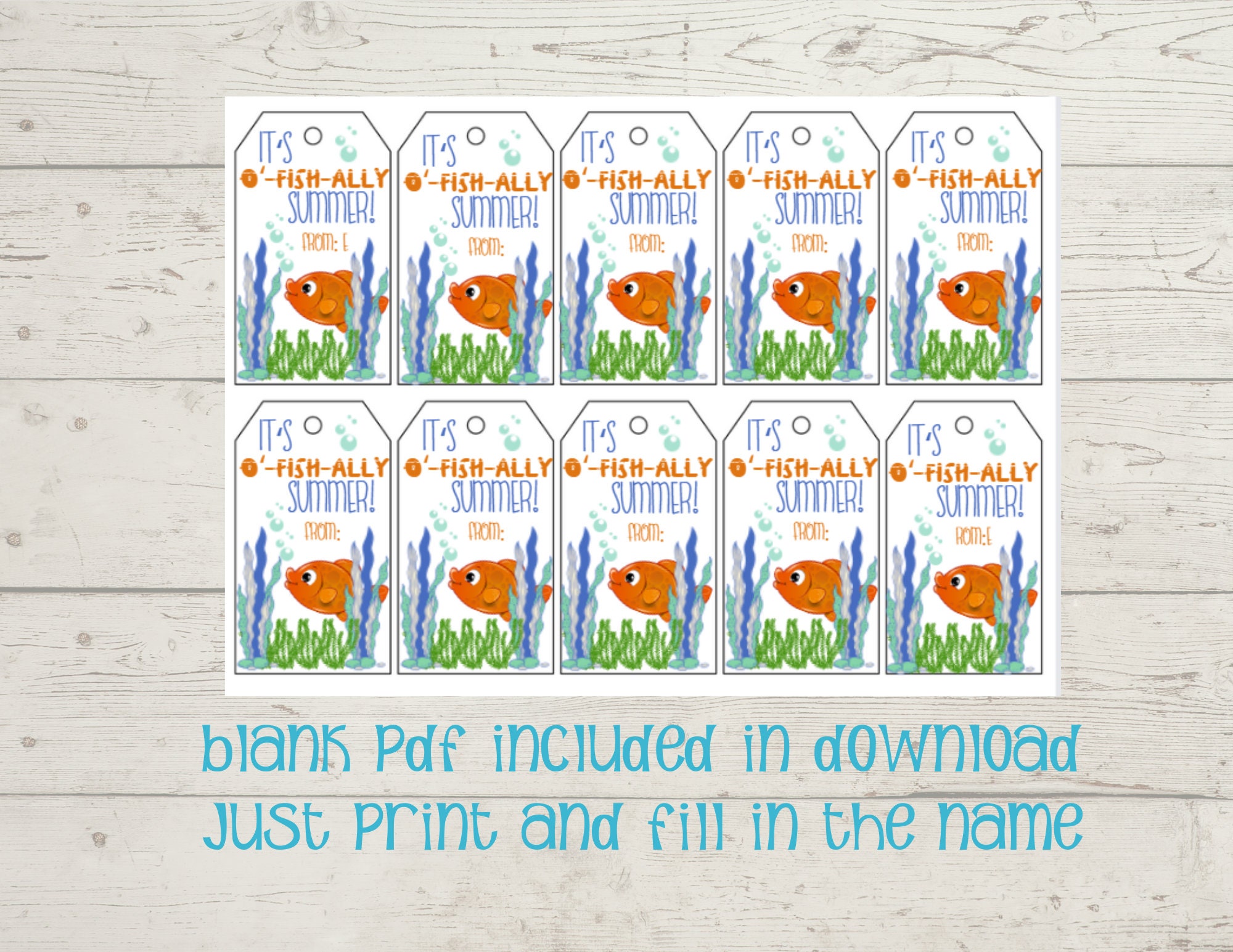 Editable End of Year Gift Tag , Ofishally Summer Tag , End of Year Gift ...