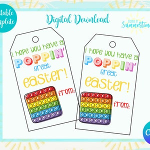 Editable Poppin Great Easter Favor Tag , Poppin Tag , Easter Tag ...