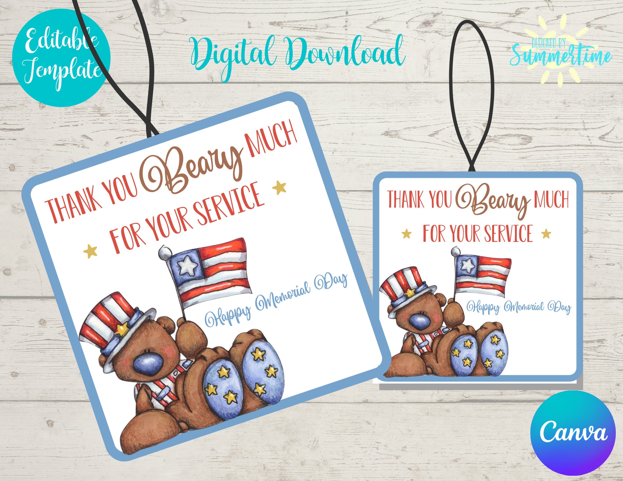 Editable Memorial Day Gift Tag , Memorial Day Favor Tag Template ...