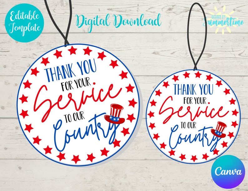 Editable Memorial Day Gift Tag , American Hero Memorial Day Favor Tag ...