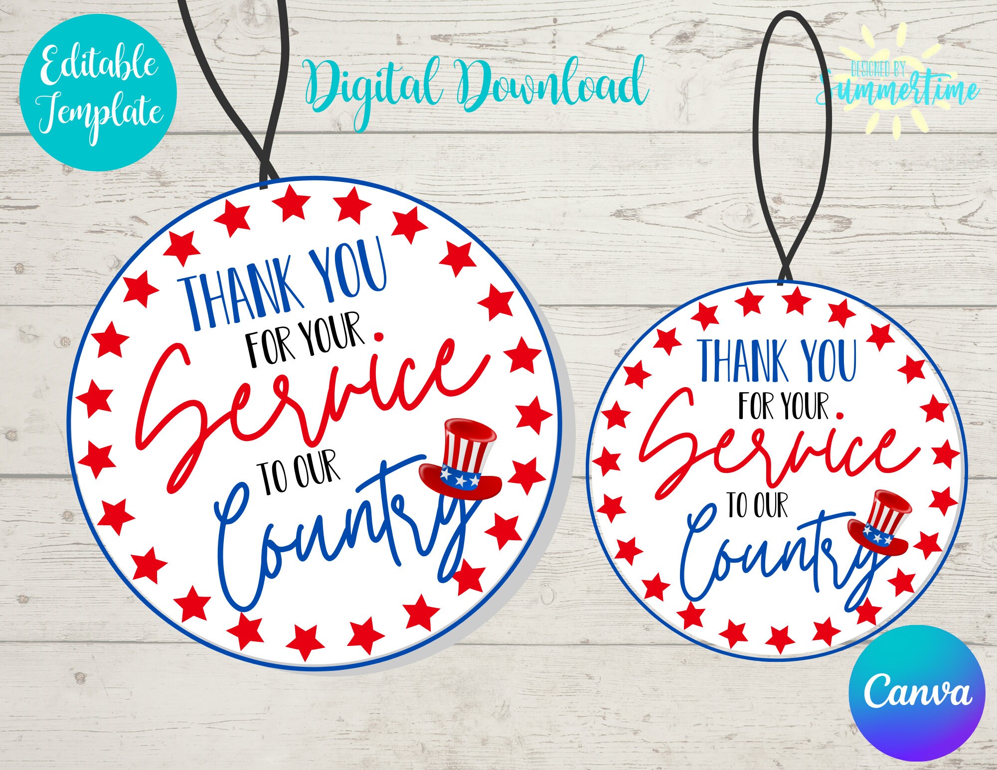 Editable Memorial Day Gift Tag , American Hero Memorial Day Favor Tag ...