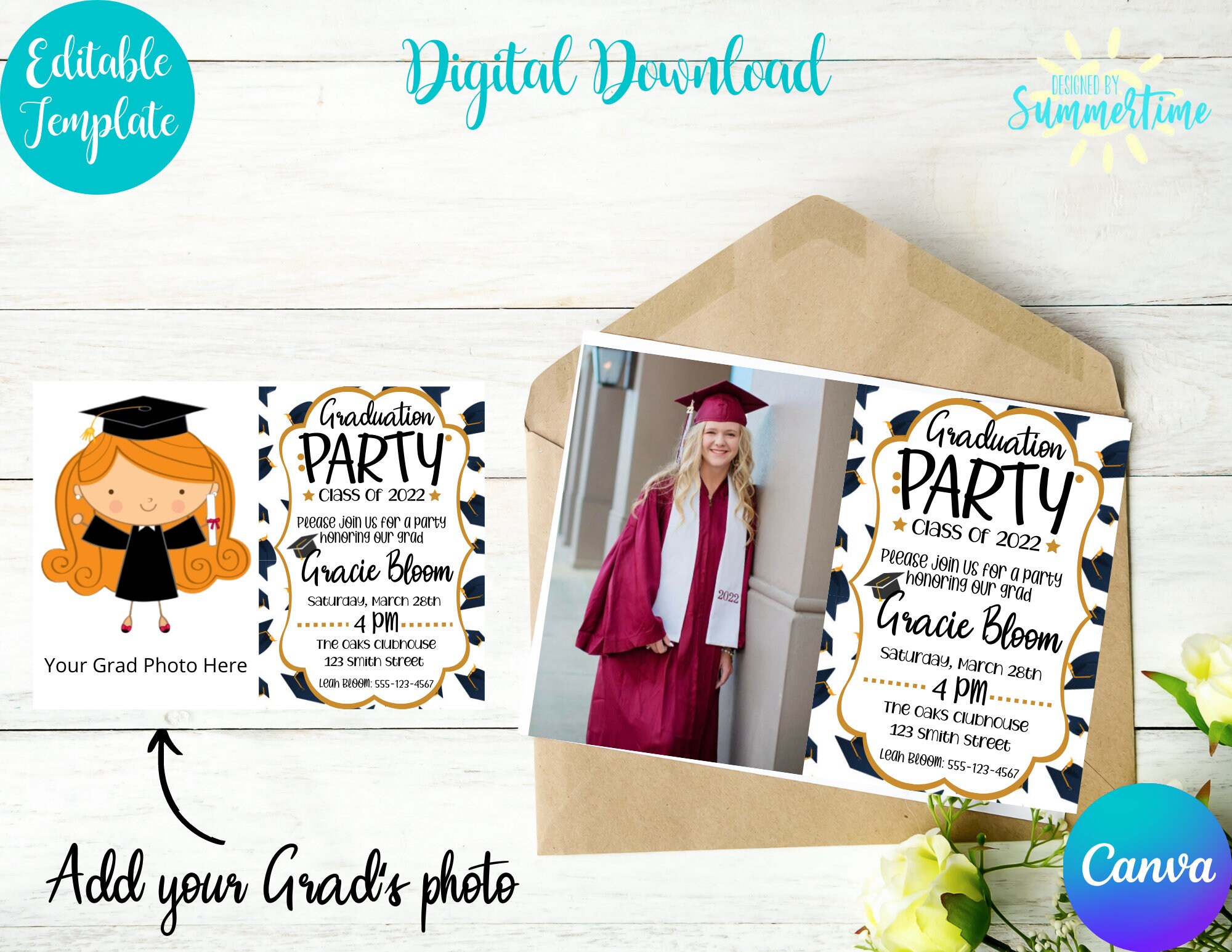Editable Graduation Party Invitation, Graduation Invitation, Class of ...