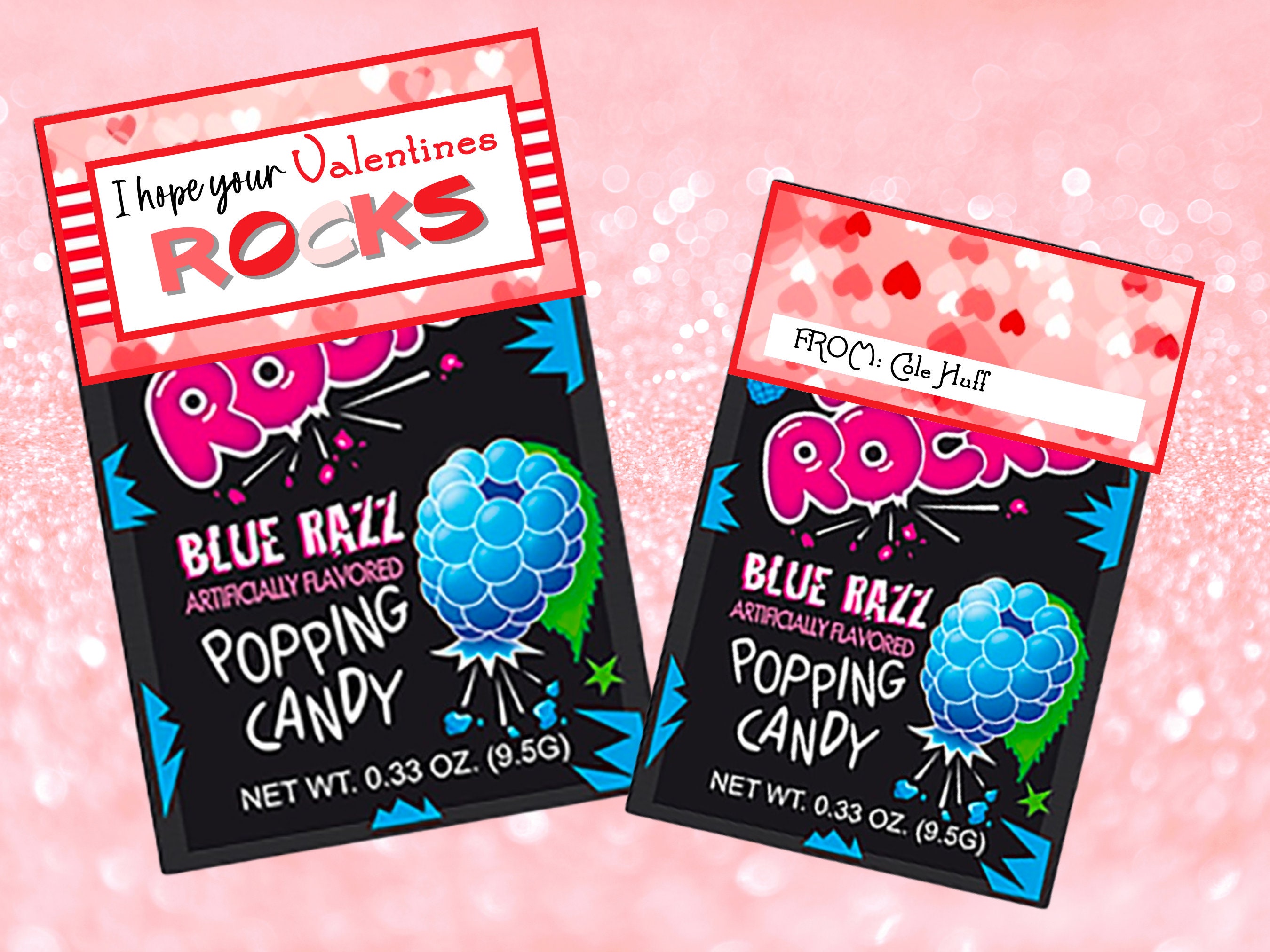 Editable Valentines Gift Tag, I Hope Your Valentines Rocks , Gift Tag ...