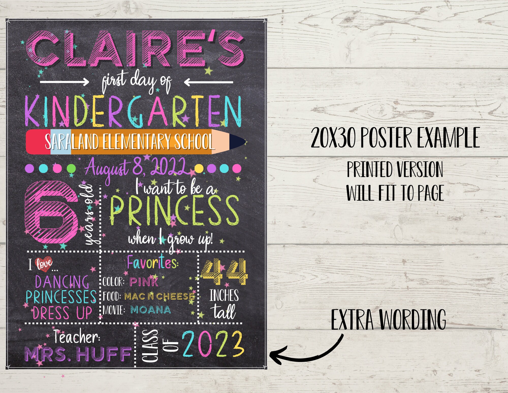 First Day of School Sign, Editable Photo Prop Sign, Pastel Girls First ...