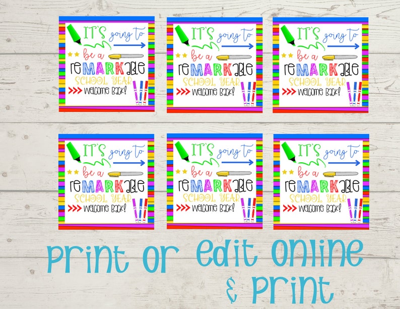 Editable Beginning of School Gift Tag , Remarkable Year Tag , School ...