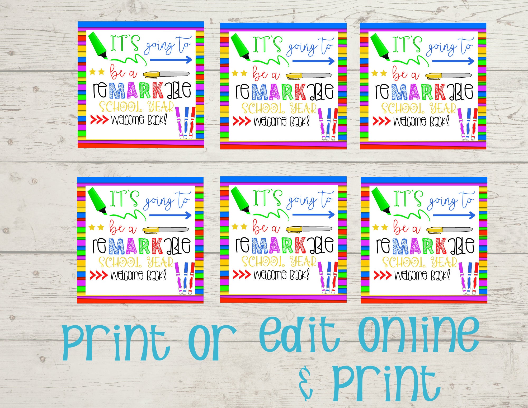 Editable Beginning of School Gift Tag , Remarkable Year Tag , School ...