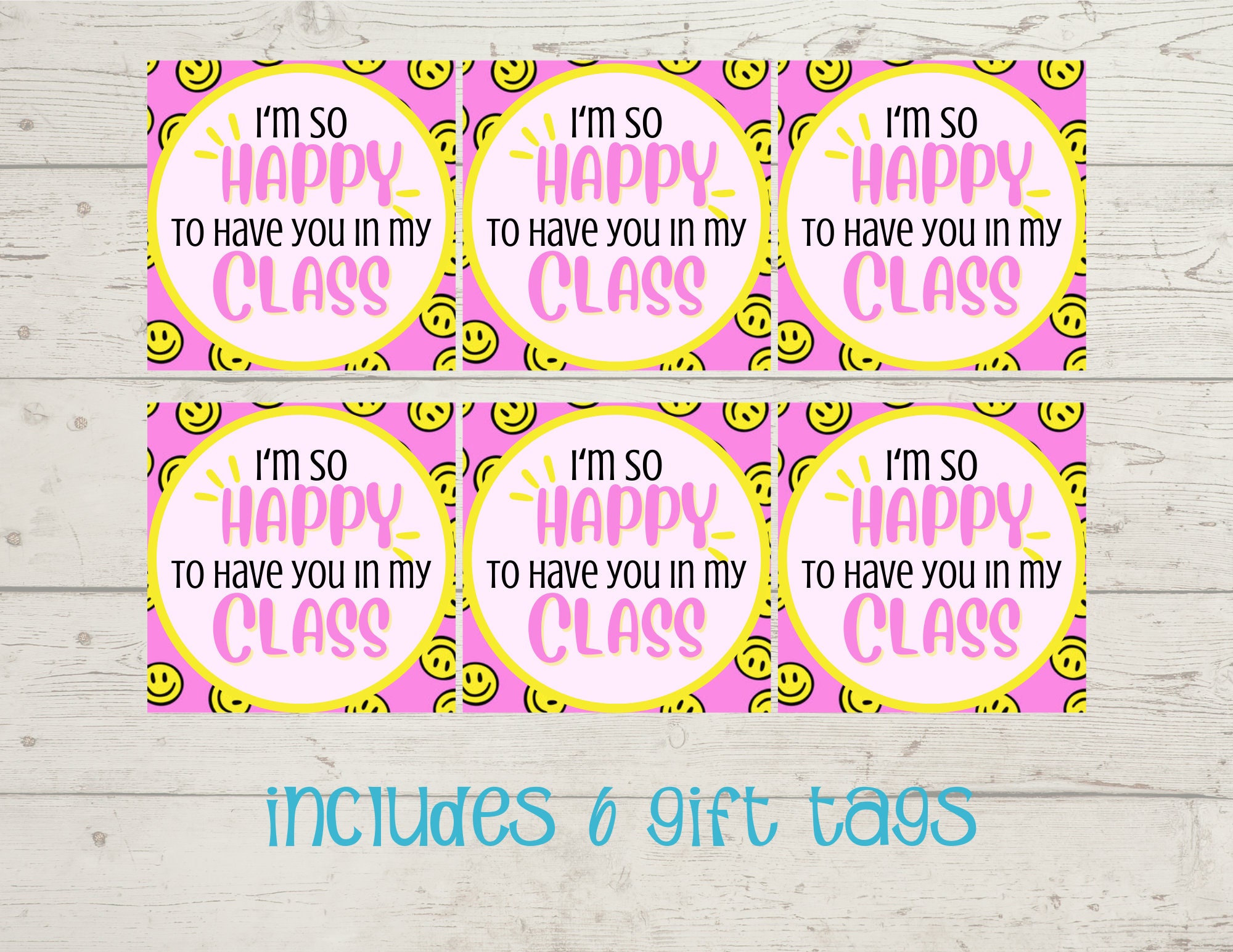 Editable Beginning of School Gift Tag , Happy Face Gift Tag , Gift Tags ...