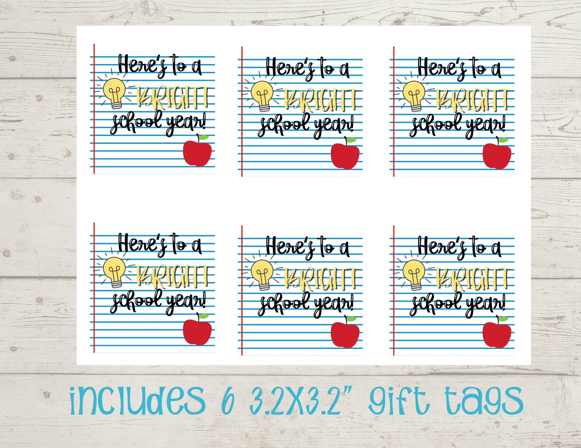 Editable Beginning of School Gift Tag , Bright School Year Tag , School ...