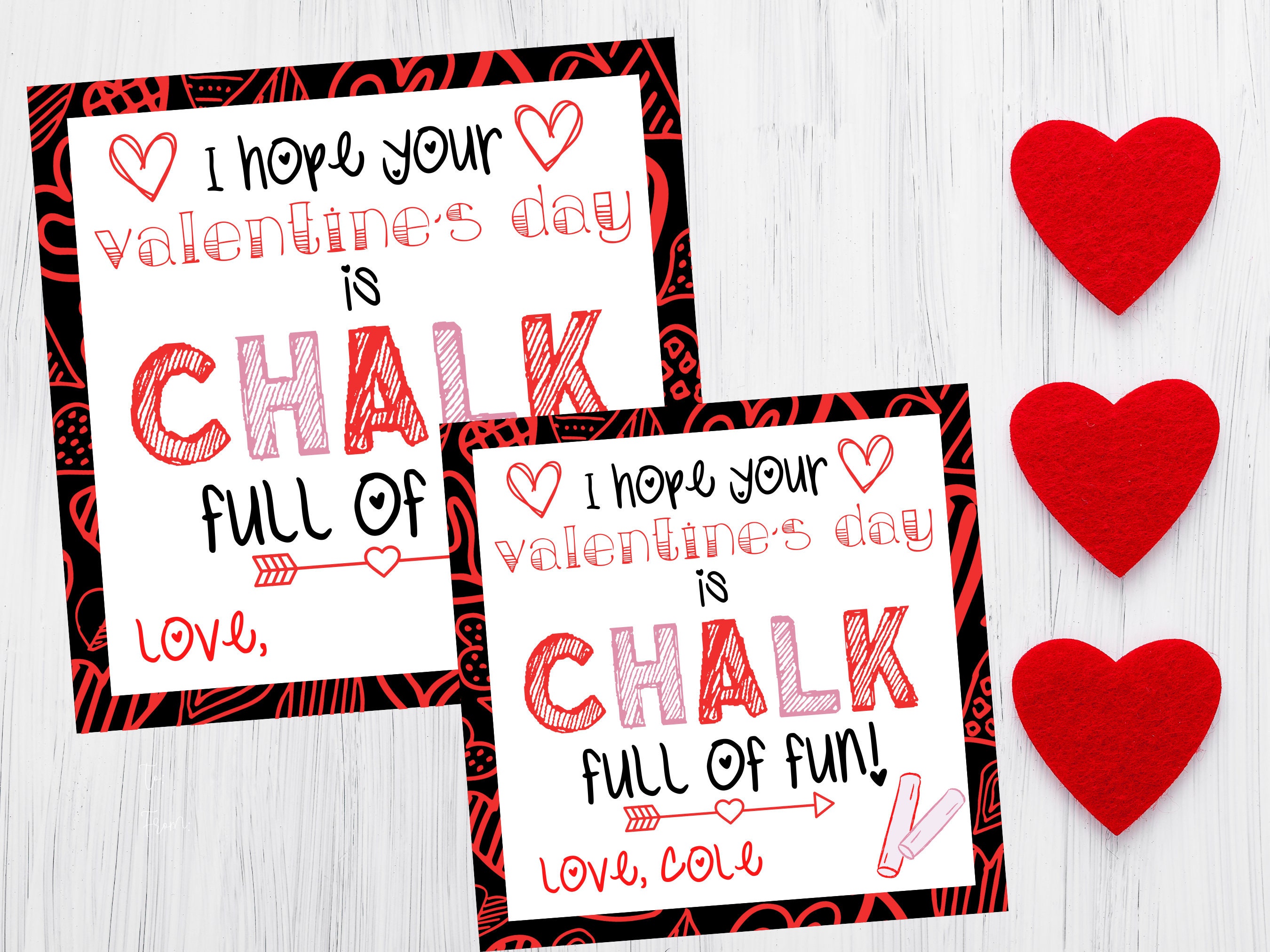 Editable Valentines Gift Tag , Chalk Full of Fun, Gift Tag for Students ...