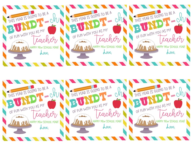 Editable Bundt Cake Gift Tag , Bundt Cake Appreciation Tag , Staff ...