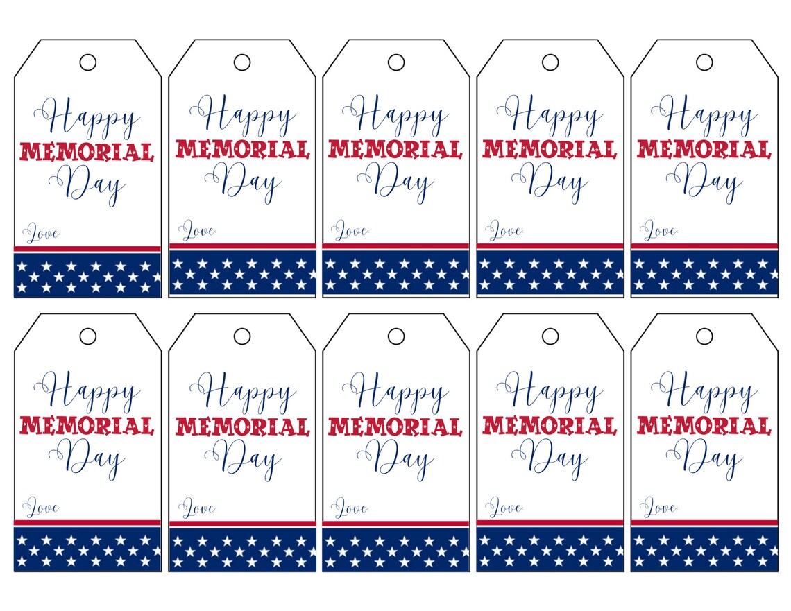 Editable Memorial Day Gift Tag , Memorial Day Favor Tag Template ...