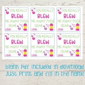 Editable End of Year Gift Tag , Blew Me Away Tag , End of Year Gift ...