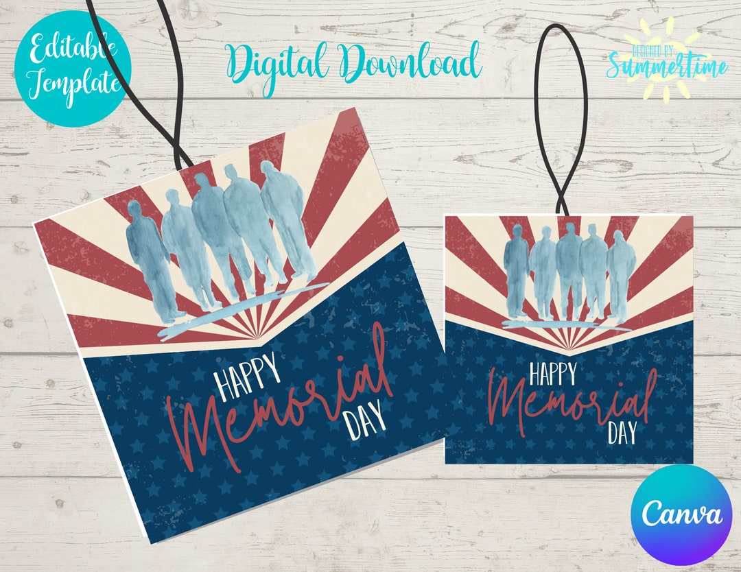 Editable Memorial Day Gift Tag , Memorial Day Favor Tag Template ...