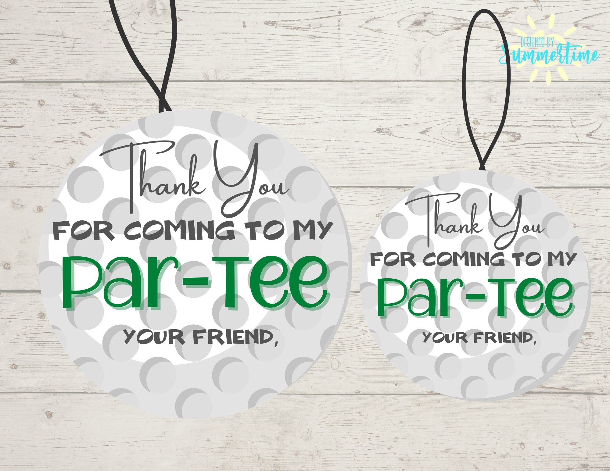 Editable Golf Party Thank You Tag , Golf Party Favor Tag Template, Golf ...