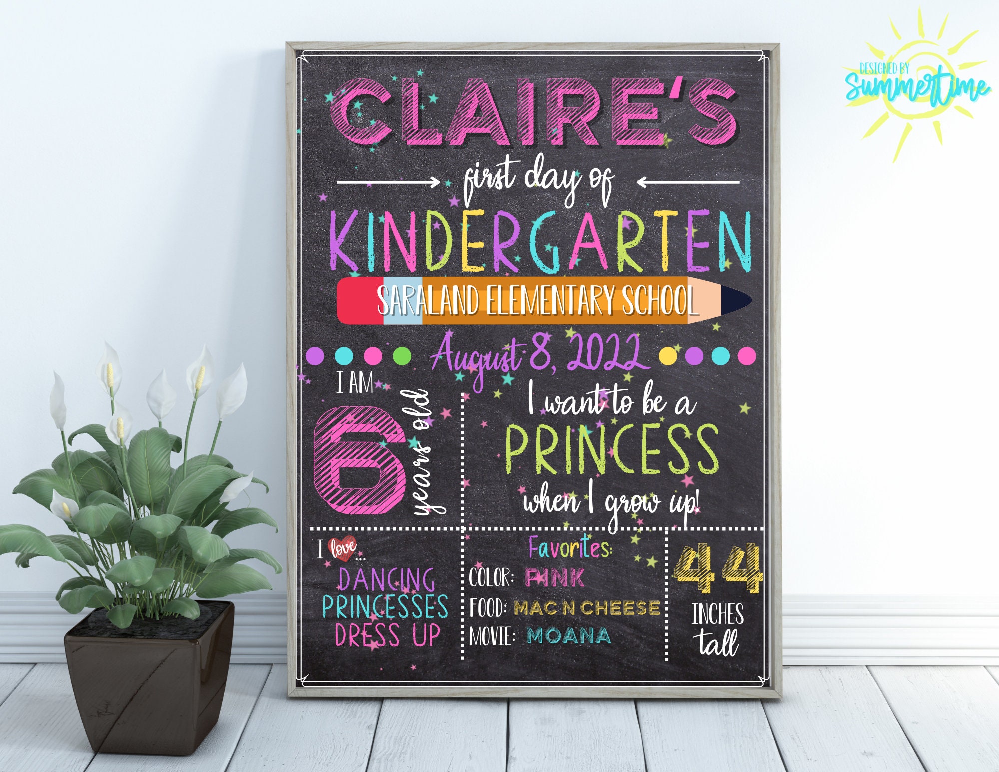 First Day of School Sign, Editable Photo Prop Sign, Pastel Girl First ...