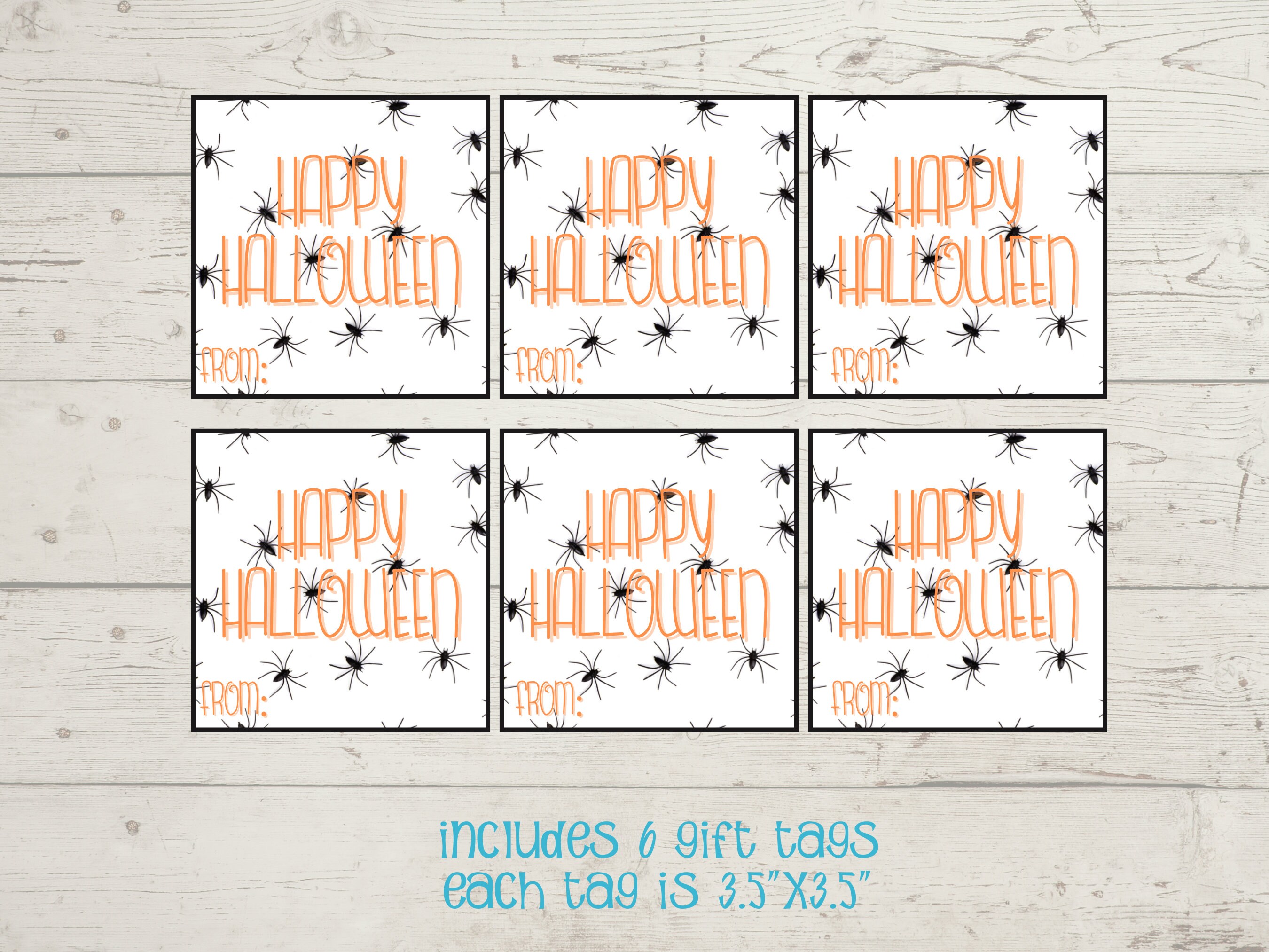 Editable Halloween Gift Tag , Happy Halloween , Spider Theme , Gift Tag ...