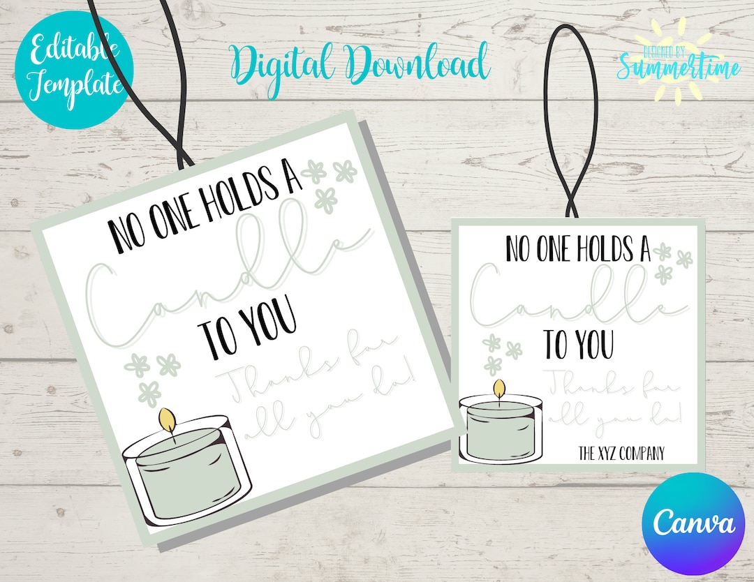 Editable Candle Gift Tag , Candle Appreciation Gift ,candle Gift Tag ...