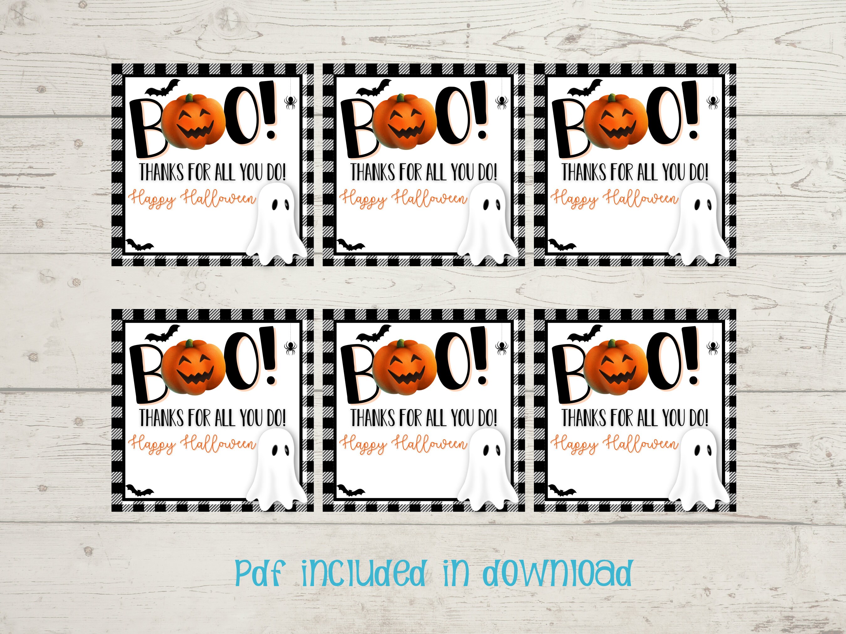 Editable Halloween Gift Tag , Boo Thanks for All You Do, Gift Tag for ...