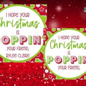 Editable Christmas Gift Tag , I Hope Your Christmas is Poppinʻ , Gift ...