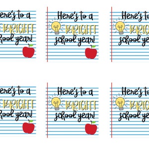 Editable Beginning of School Gift Tag , Bright School Year Tag , School ...