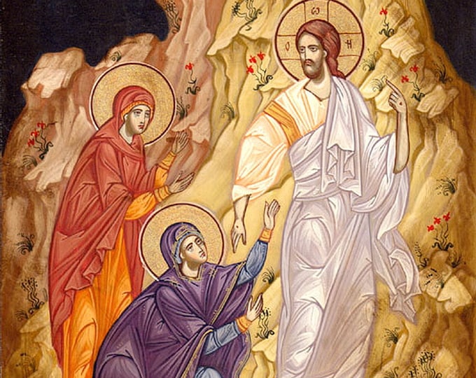 Jesus Appears to the Holy Women, Hand Painted Orthodox Icon, Byzantine ...