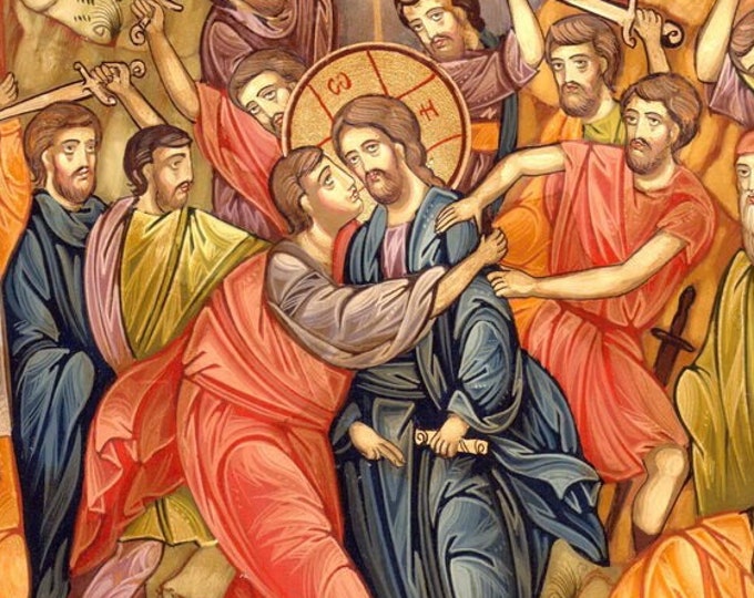 Icon Judas Betrays Christ Hand Painted Orthodox Icon Byzantine Orthodox ...