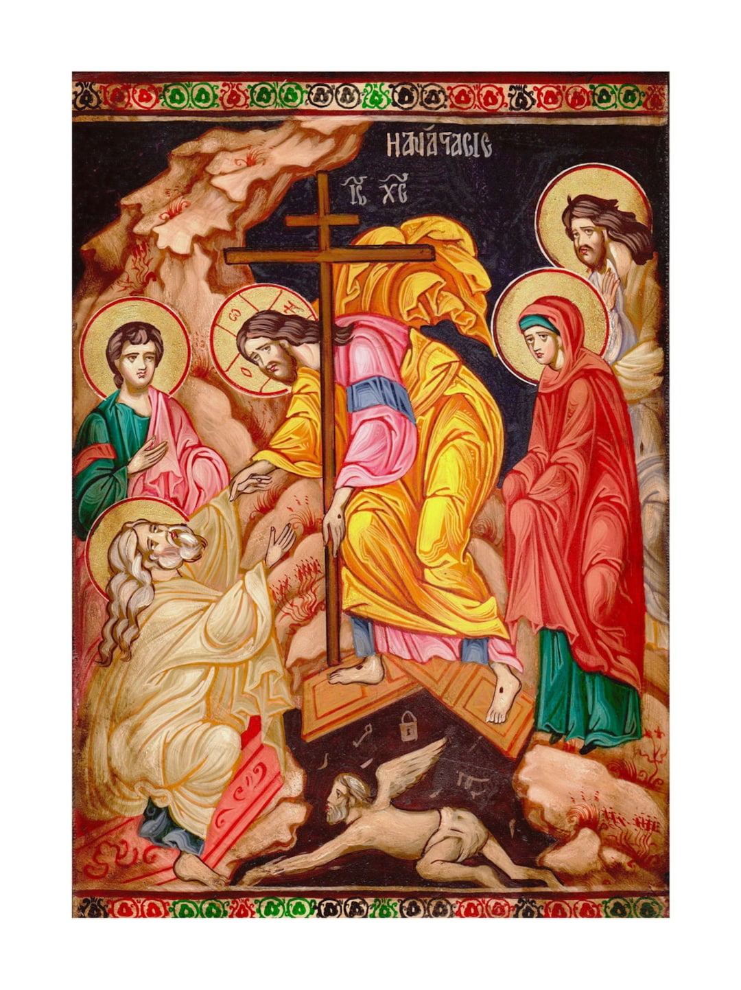 Resurrection, Anastasis Hand Painted Orthodox Icon, Byzantine Orthodox ...