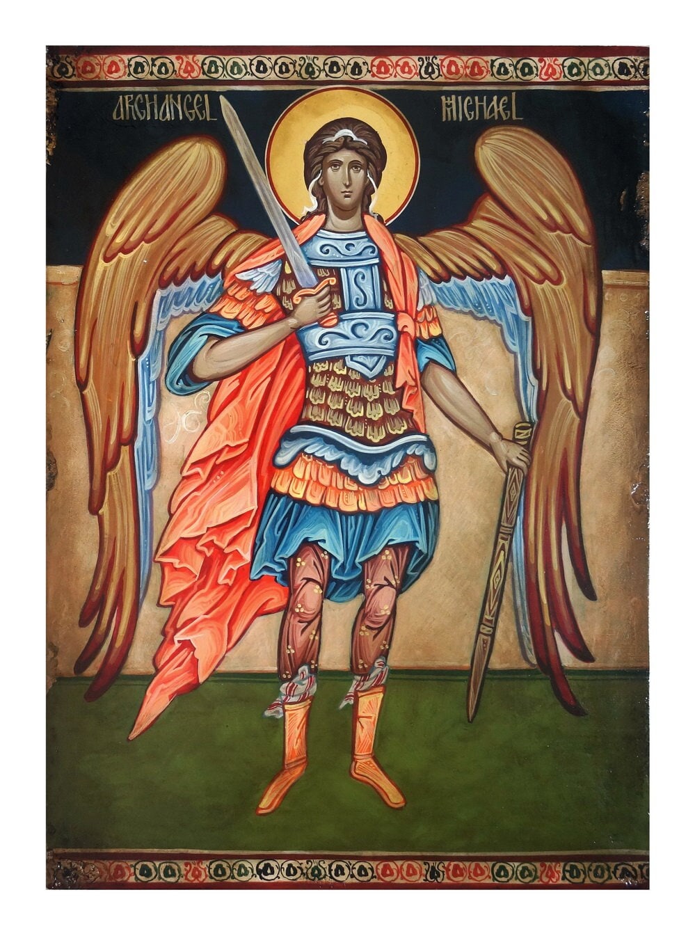 Saint Archangel Michael, Hand Painted Orthodox Icon, Byzantine Orthodox ...