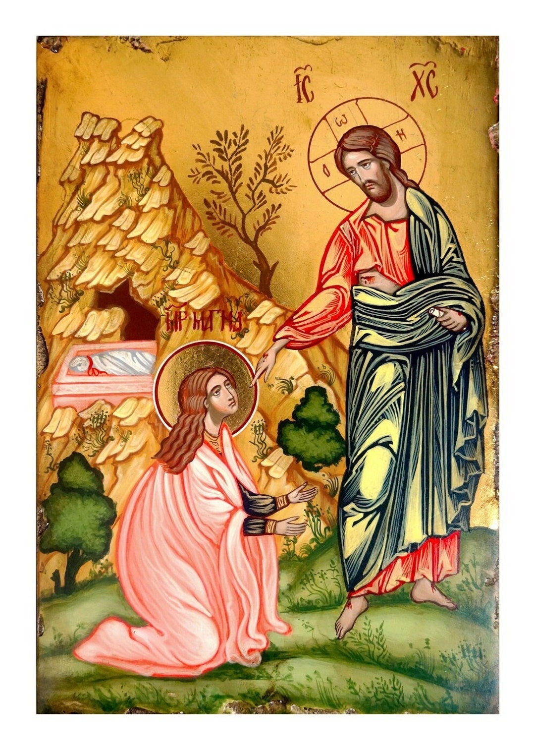 Jesus Christ Appearing to Mary Magdalene, Hand Painted Orthodox Icon ...