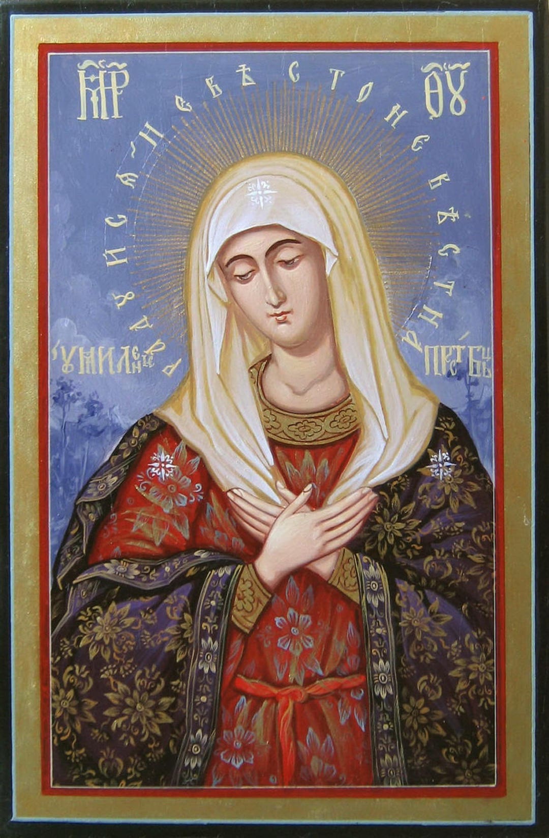Virgin Mary Extreme Humility, the Holy Mother of God, Hand Painted ...