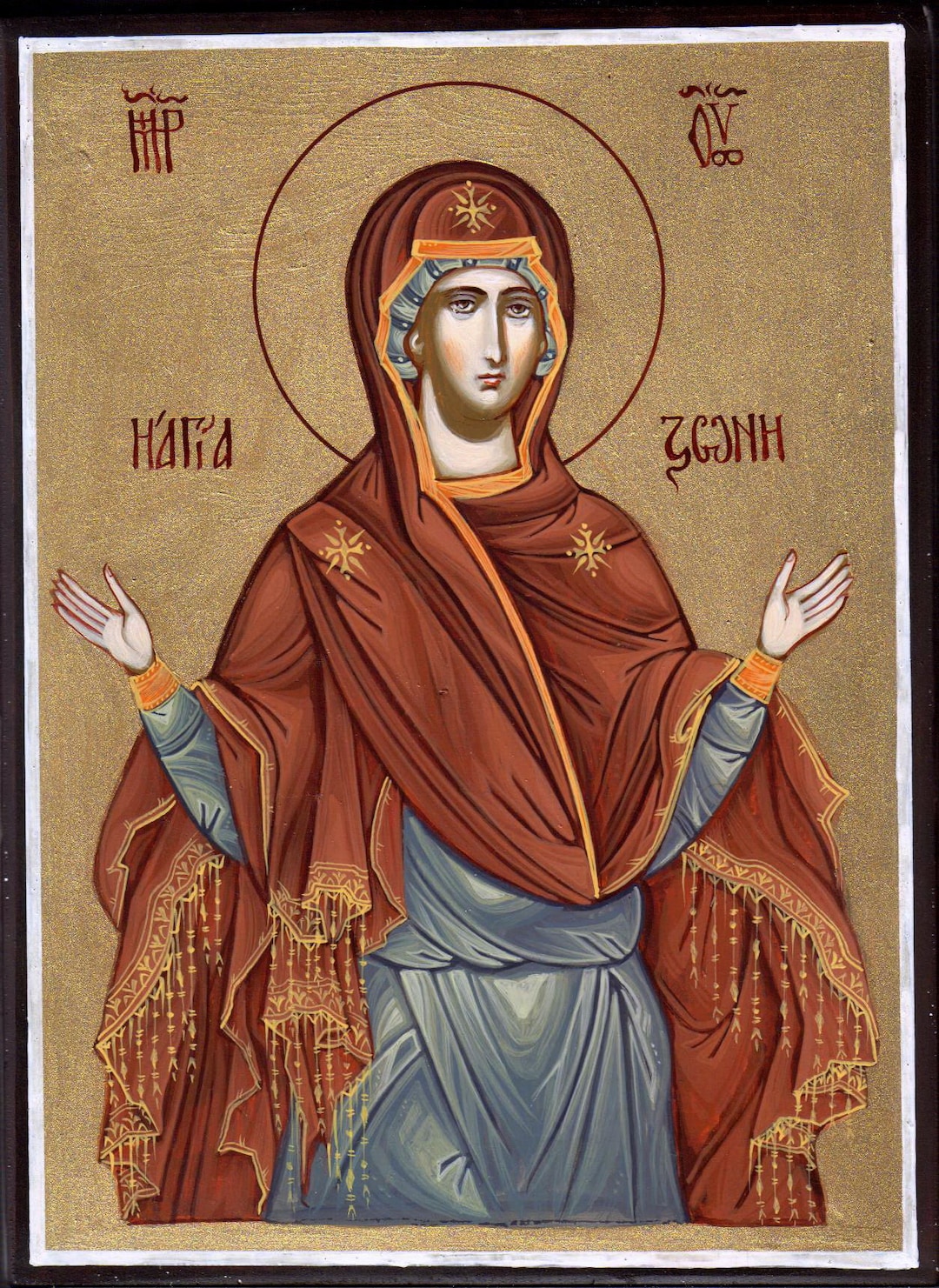 Hand Painted the Holy Virgin Mary Orthodox Icon, Theotokos, Mother of ...