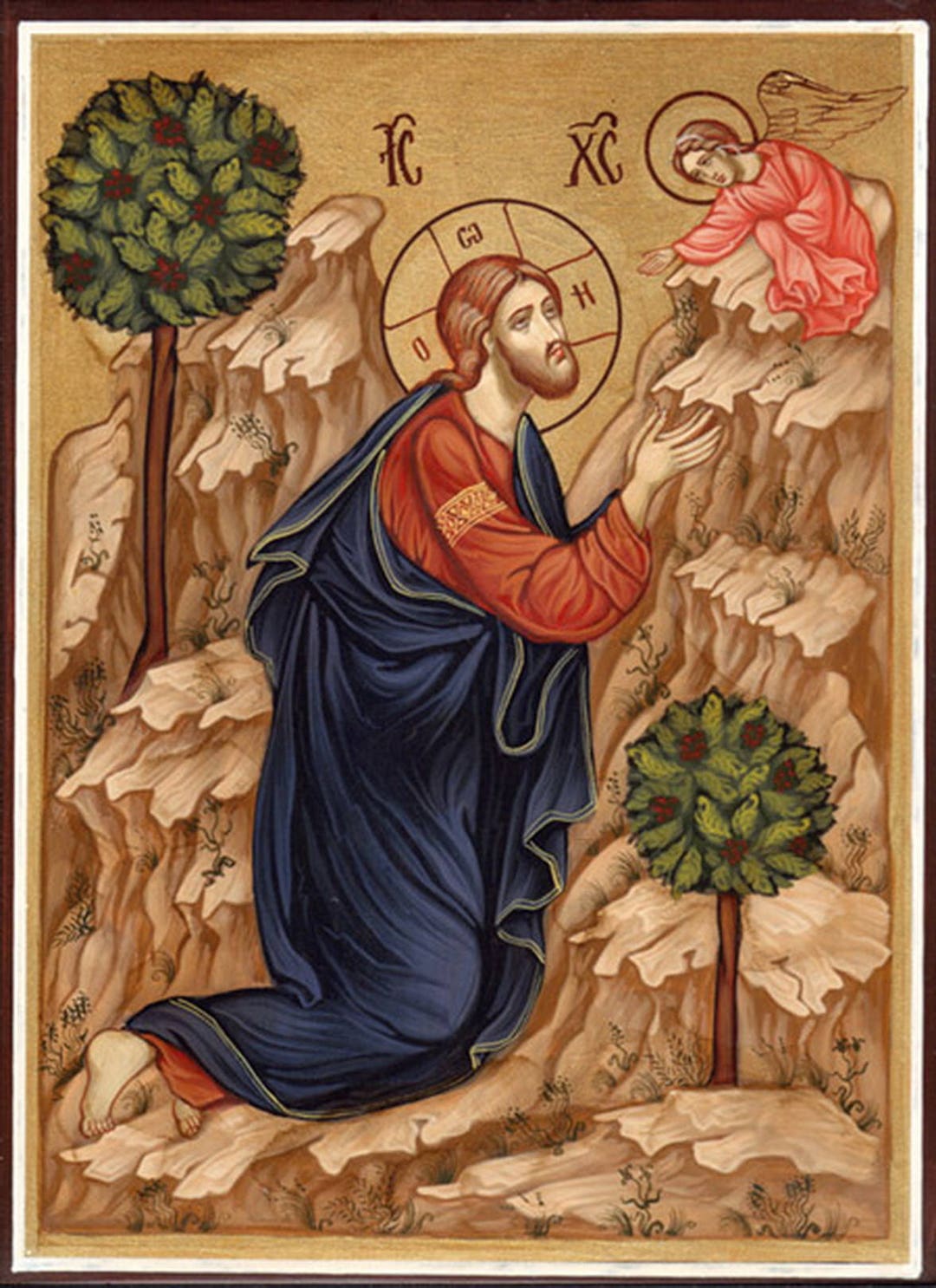 Jesus Christ Agony in the Garden, Hand Painted Orthodox Icon, Byzantine ...