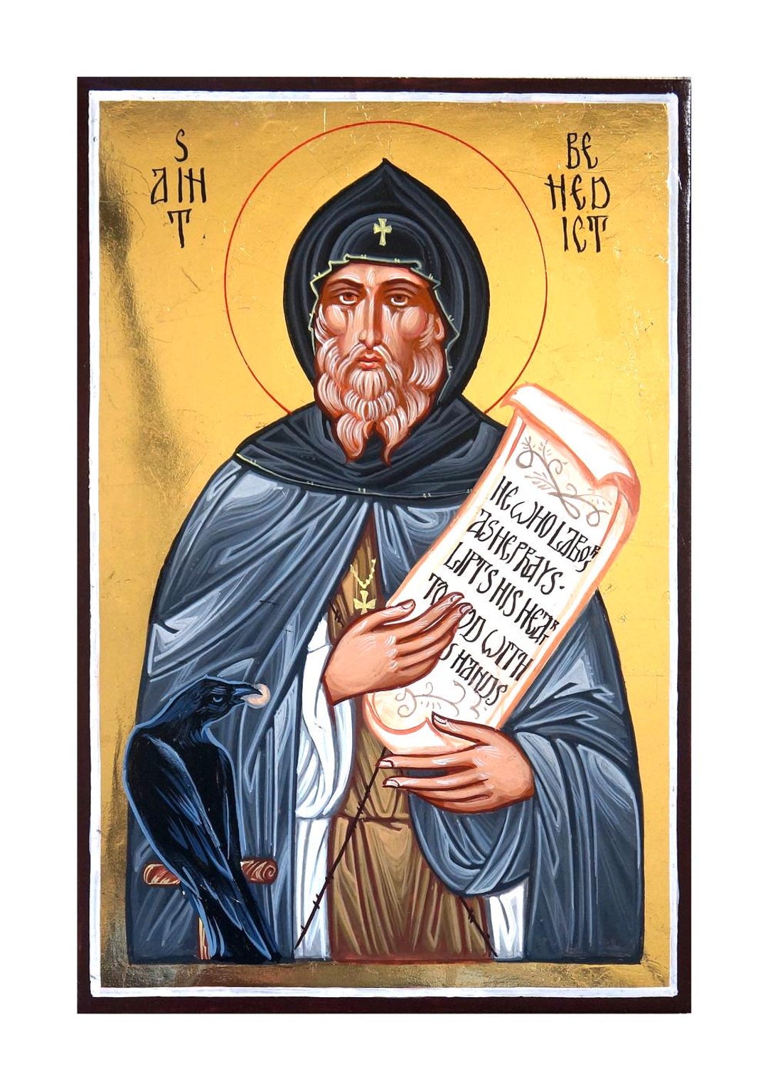Saint Benedict Hand Painted Icon Orthodox Icon Orthodox Art Made to ...