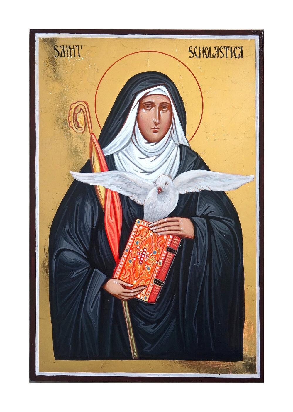 Saint Scholastica, Hand Painted Icon, Orthodox Icon, Orthodox Art Made ...