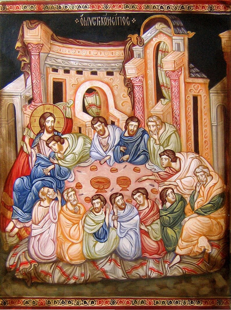 The Last Supper Hand Painted Orthodox Icon Byzantine - Etsy