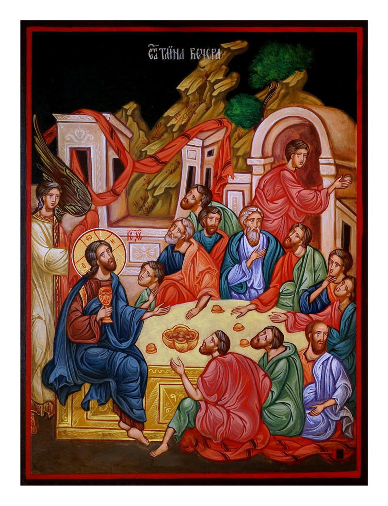 The Last Supper, Hand Painted Orthodox Icon, Byzantine Orthodox Icon ...