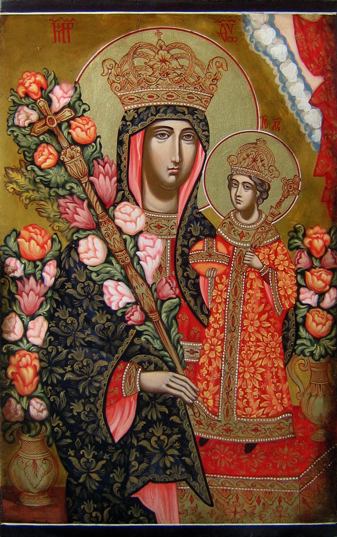 Virgin Mary the Unfading Blossom, the Fragrant Flower Hand Painted ...