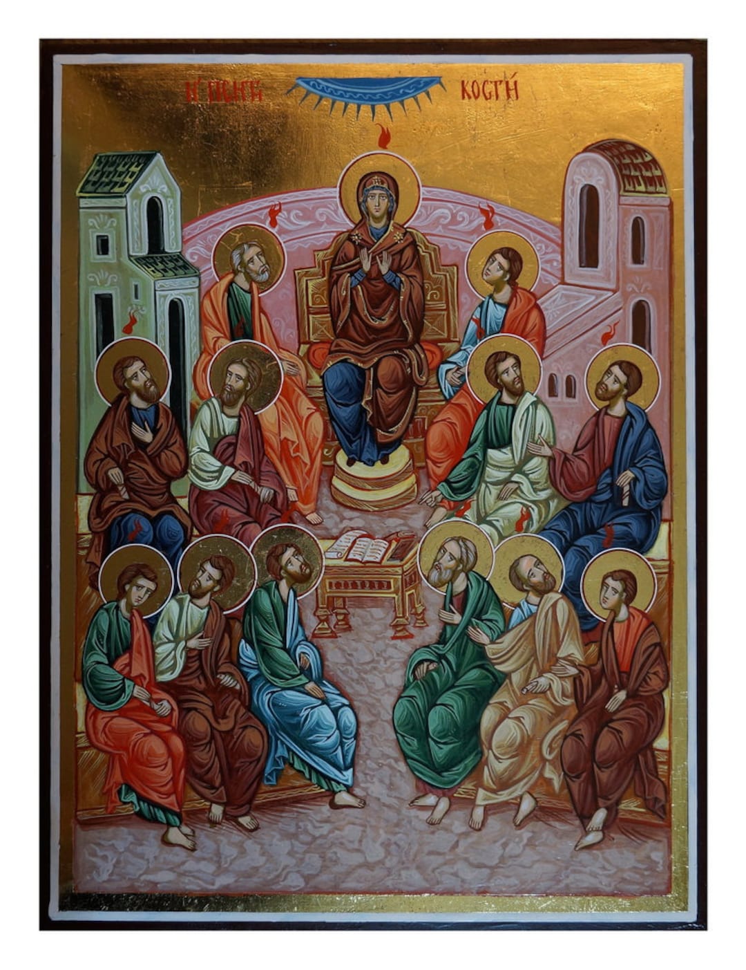 Hand Painted Pentecost Icon, Byzantine Orthodox Icon, Orthodox Art ...