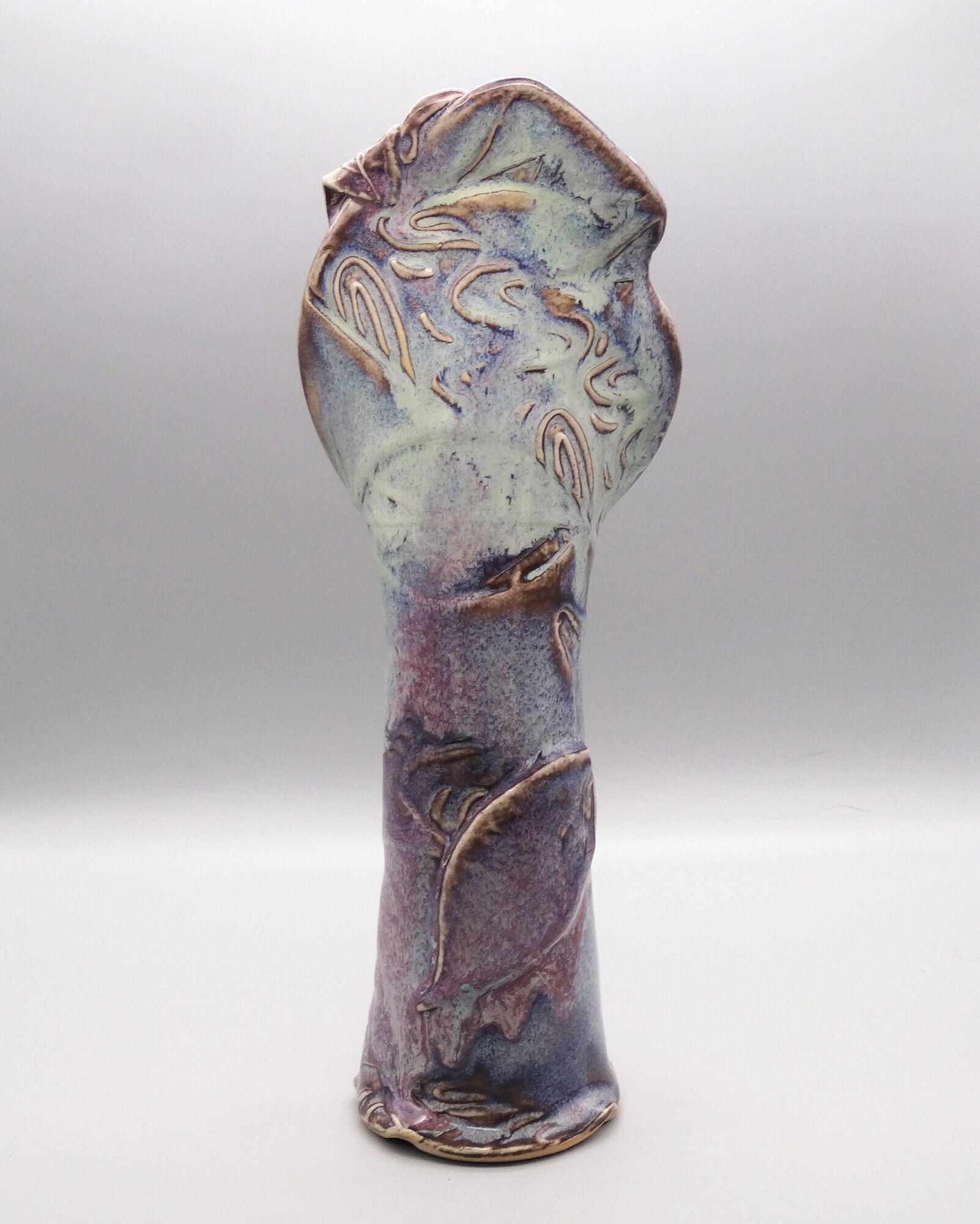 Calla Lily Blue Green Glazed Stoneware Vase, Terry Acker Calla Lily ...