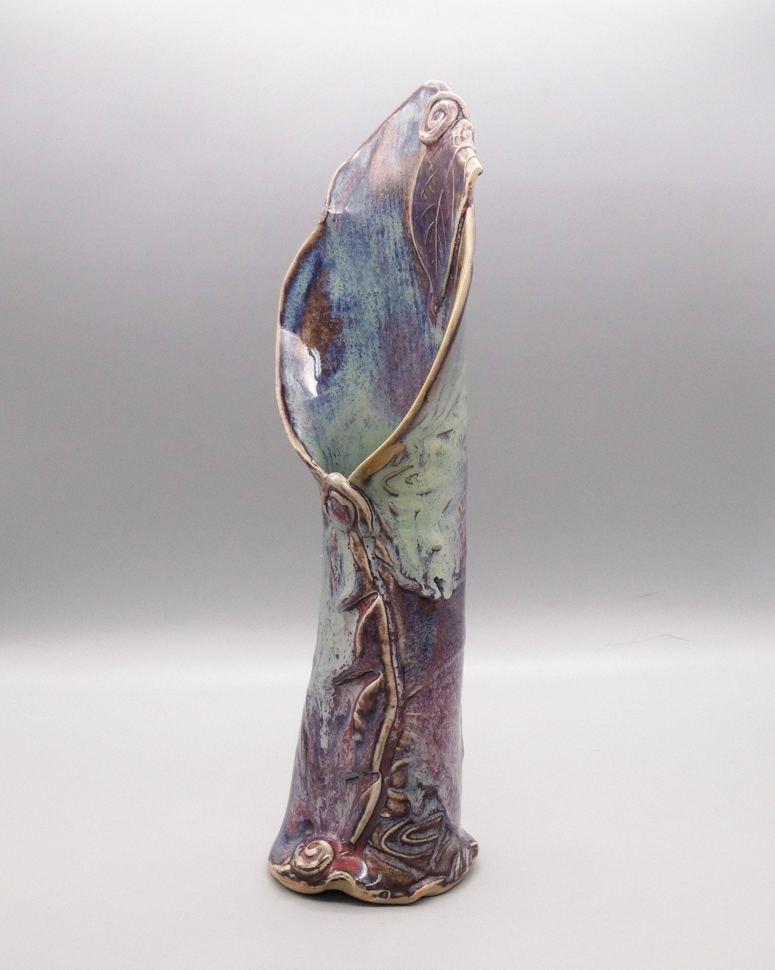 Calla Lily Blue Green Glazed Stoneware Vase, Terry Acker Calla Lily ...