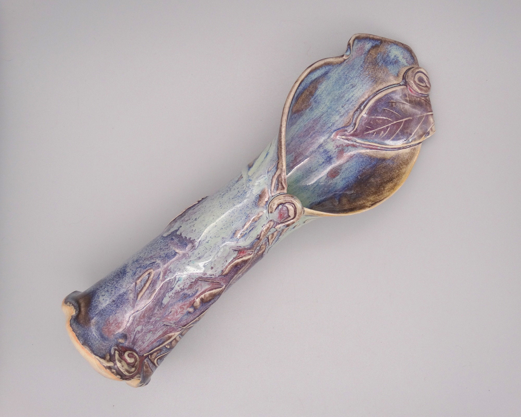 Calla Lily Blue Green Glazed Stoneware Vase, Terry Acker Calla Lily ...