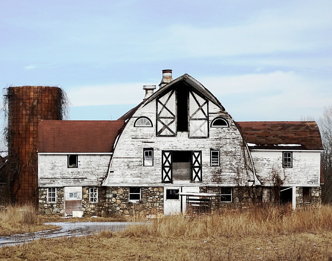 Old White Barn Photograph Rustic Barn Print Barn Wall Art - Etsy