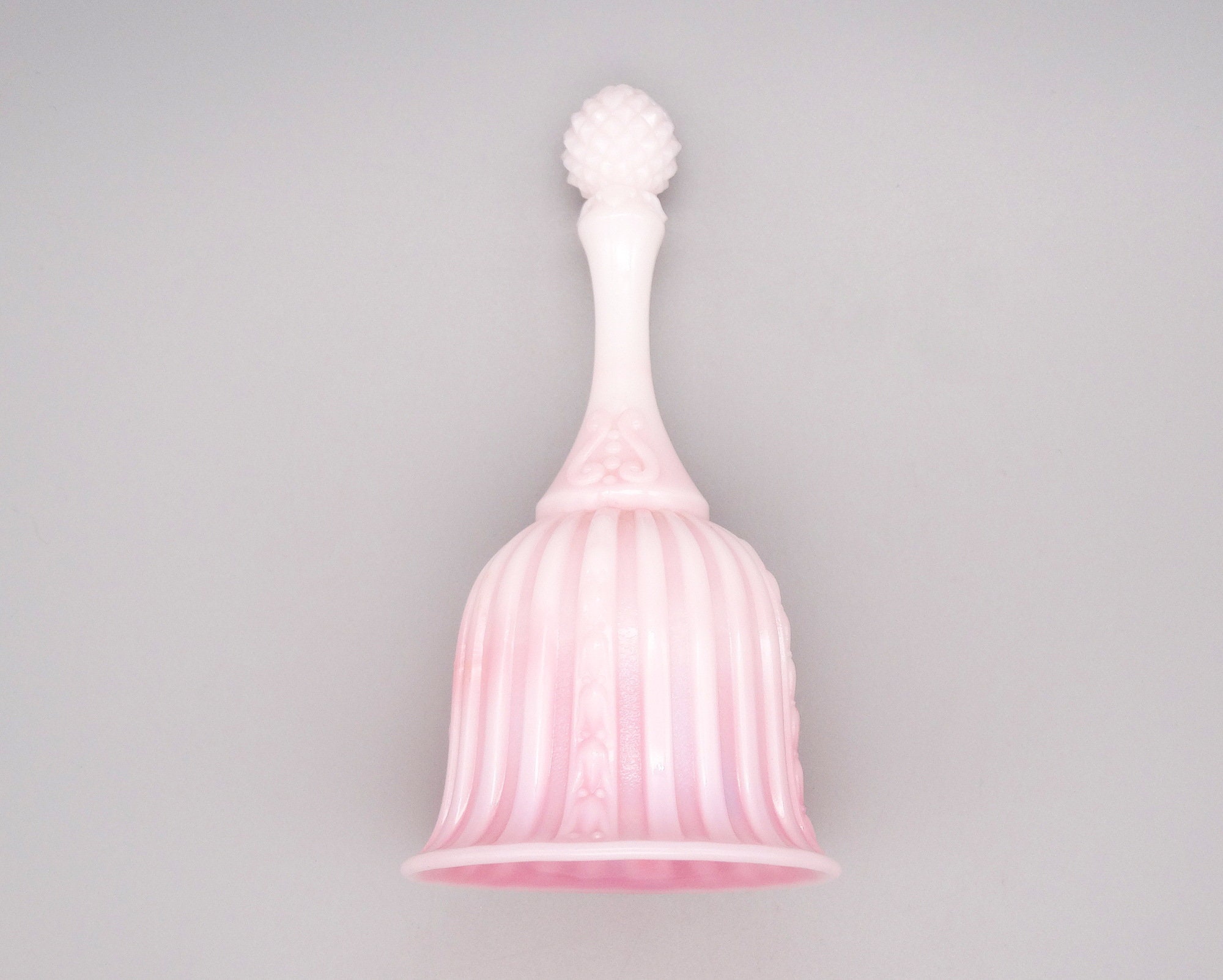 Fenton Rosalene Glass Bell, Collectible Fenton Pink & White Bell ...